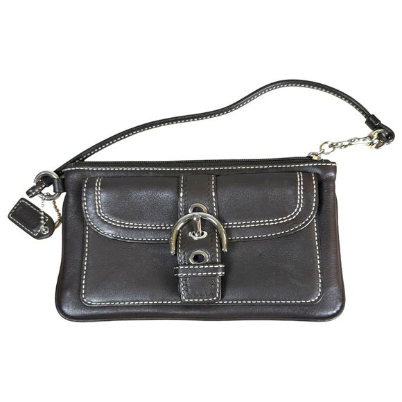 Coach | Bags | Coach Soho Brown Leather Wallet Wristlet Mini Bag | Poshmark